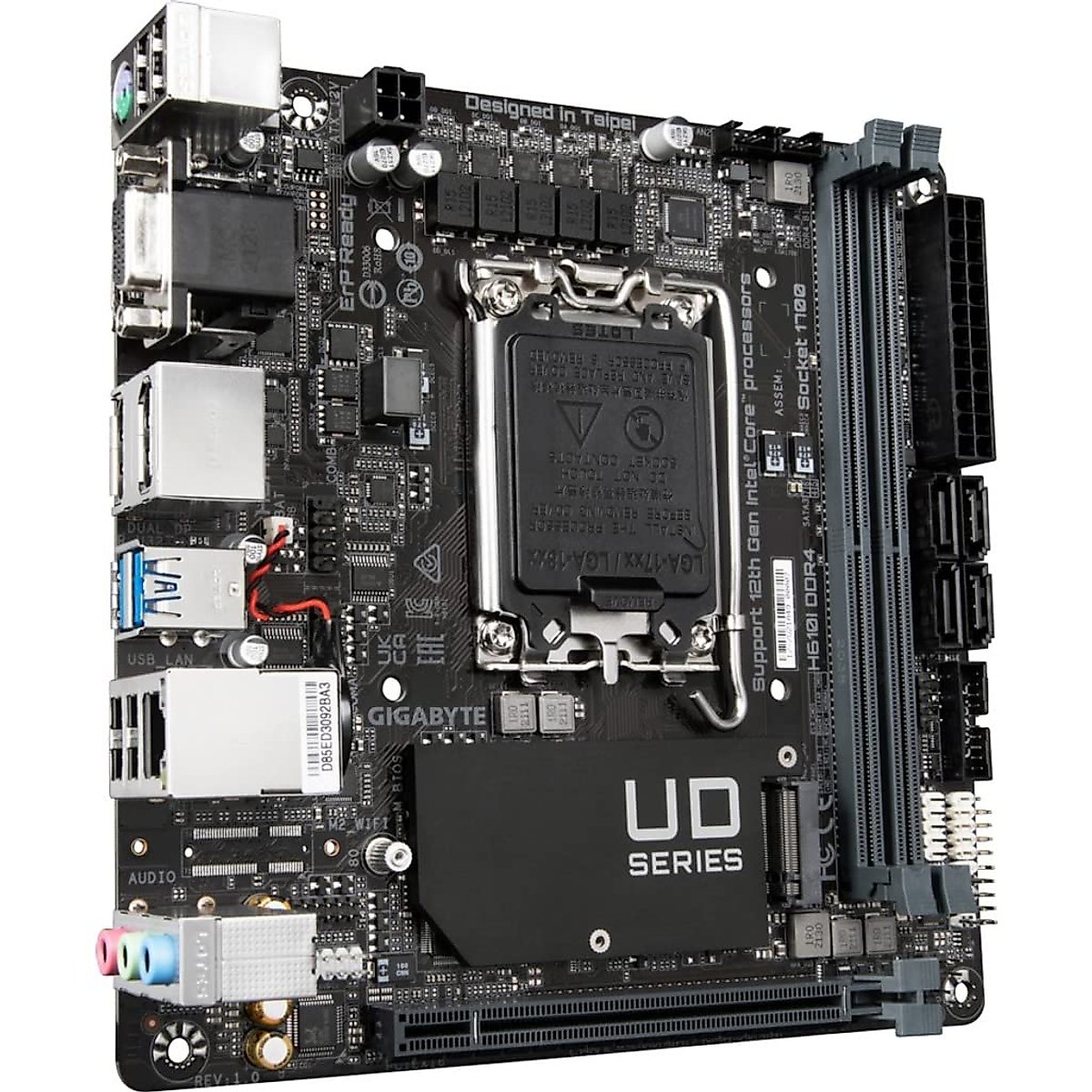 GIGABYTE H610I DDR4 (H610/ Intel LGA 1700/ Mini-ITX/ DDR4/ Single M.2/ PCIe 4.0/ USB 3.2 Gen1/ Intel GbE LAN Chip/Motherboard)