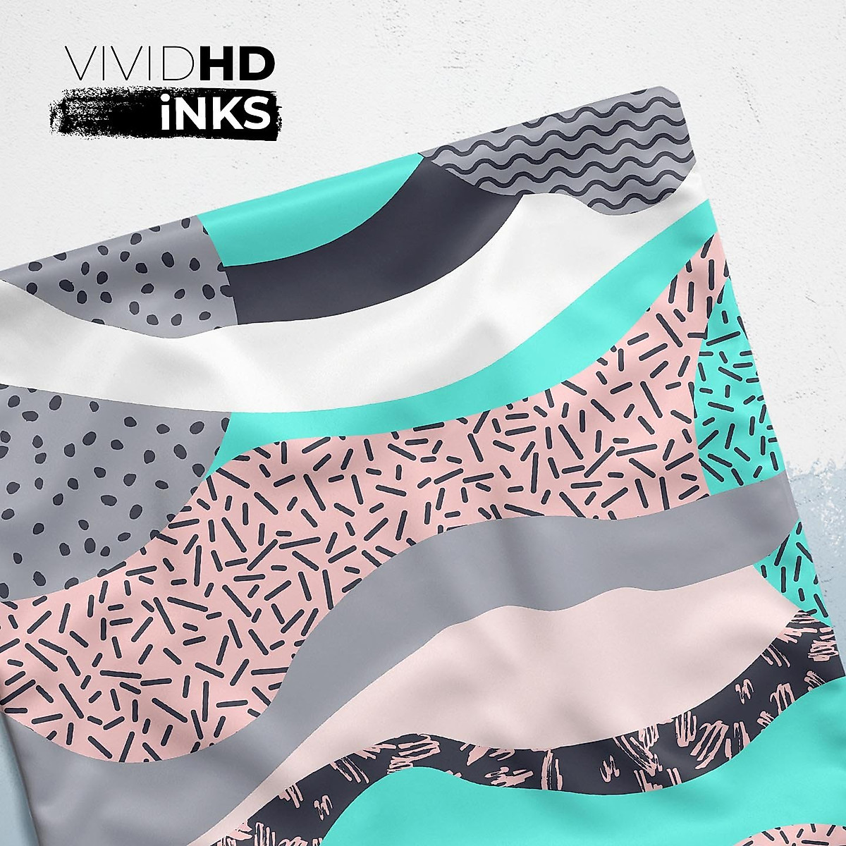 iiRov Summer Design Ink-Fuzed Decorative Throw Pillow - Retro Summer Mint and Coral