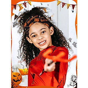 EBANKU 15 Pieces 20 x 20 Inch Halloween Fabric Squares and 10 x 10 Inch Halloween Theme Fabric Bat Pumpkin Ghost Skull Print Fabric Fat Quarters Sewing Squares for DIY Decorations Supplies Patchwork