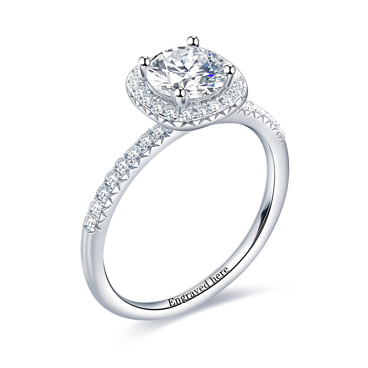 LANE WOODS 1ct Mossanite Ring D Color VVS1 Clarity Solitaire Women's Engagement Rings Wedding Band Gift