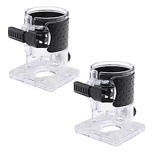 Micro Traders 2Pcs Woodworking Trimmer Router Base for 65mm Inner Diameter Compatible with Makita Router Transparent Trimming Machine Protection Cover Protective Shield Accessories