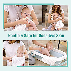 Yoofoss Muslin Burp Cloths for Baby 10 Pack 100% Cotton Baby Washcloths for Boys Girls Large 20''X10'' Super Soft and Absorbent White-6 Layers