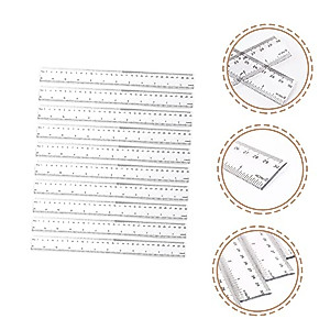 MAGICLULU 20pcs Ruler Metric Ruler 12+ Inch Rulers Plastic Rulers Metric Ruler Precision Ruler Straight Ruler 12 in Ruler Small Ruler Metric System Supplies Use Clear Ruler