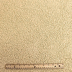 Texco Inc 1/4-inch Pile Sherpa Faux Fur Fabric-1 Yard, Khaki