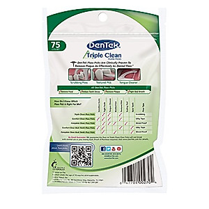 DenTek Triple Advanced Clean Mouthwash Blast Floss Picks, 75 Count, (Pack of 1)