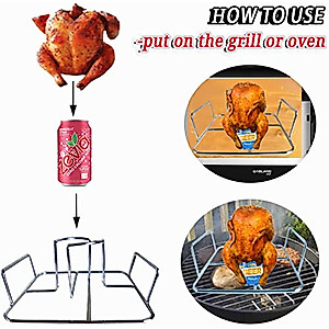 ZUOOBAR Beer Can Chicken Holder Stand for Grill Oven and Smoker, Vertical Grill Chicken Rack, BBQ Turkey Roaster Stand Rack-2PACK