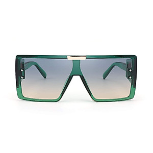 FEISEDY Square Oversized Flat Top Sunglasses With Side Lens Integrated For Women Men B4028