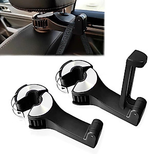 2pcs Car Headrest Hidden Hook 2 in 3 Car Seat Hooks, Universal Car Headrest Storage Organizer Hanger Hook, General Purpose - Car Storage Box, Falling Resistance-Silver