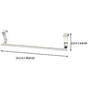 IMIKEYA Over Door Towel Bar Hooks Holders Less Steel Cabinet Cupboard Towel Hooks Shelf Towel Rack Kitchen Bathroom Organizer