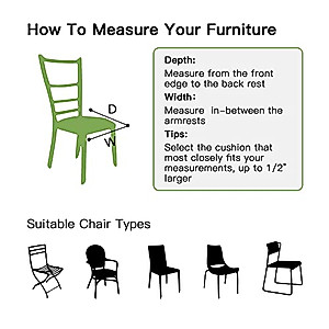 STRICKLANDHOME Outdoor Cushions for Patio Furniture, Water-Resistant Patio Furniture Cushions, Tropical Leaves Outdoor Cushions Set of 2, Round Corner Patio Chair Pads with Ties, 17"X16"X2"