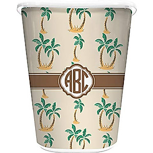 RNK Shops Palm Trees Waste Basket - Double Sided (White) (Personalized)