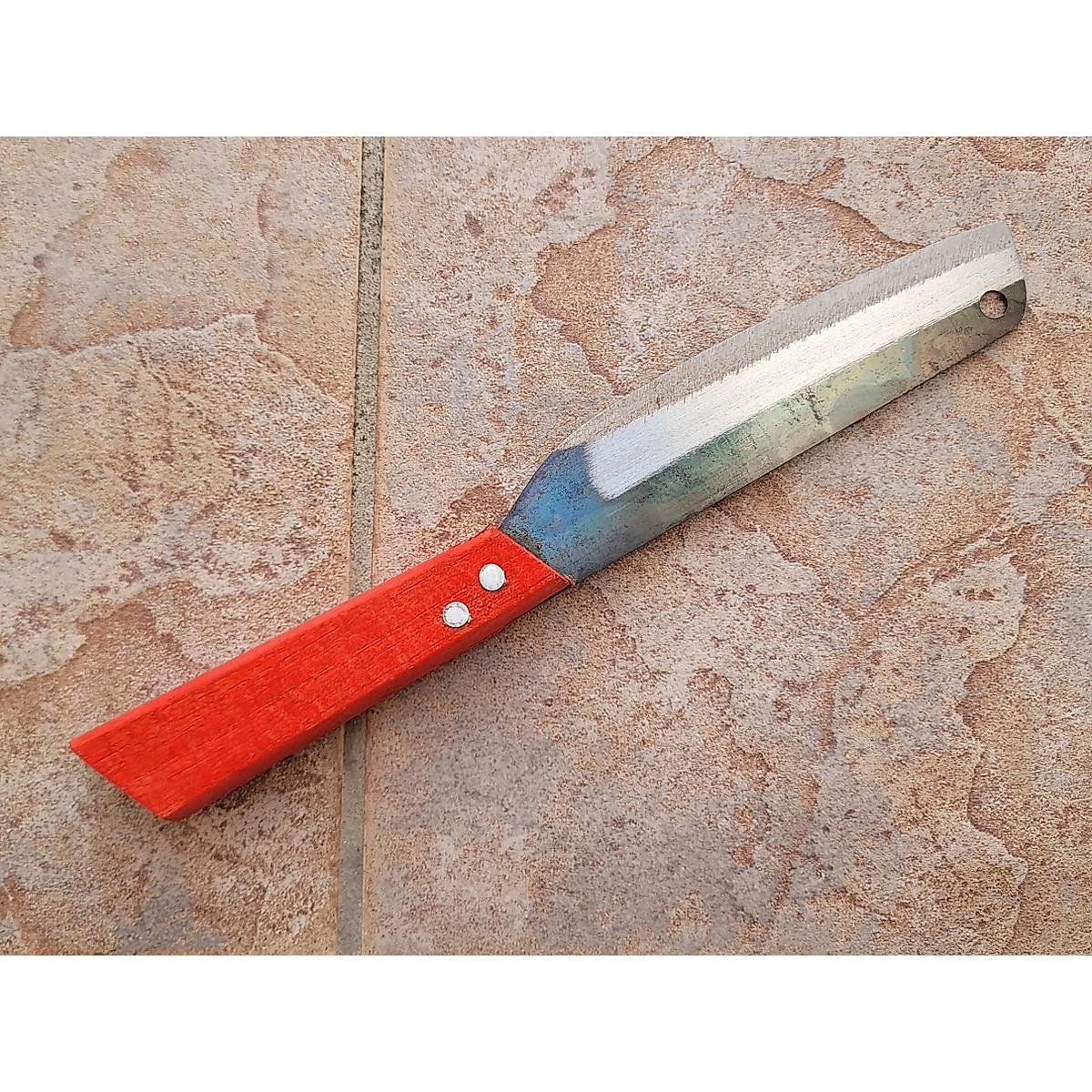 Crude - Japanese Nakiri Kitchen Fruit Knife, 6 inch, Carbon Steel, Handmade