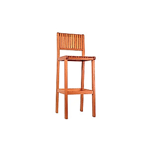 Amazonia Ibiza Eucalyptus Barstool, Light Brown, 18lx17wx47h (BT 215)