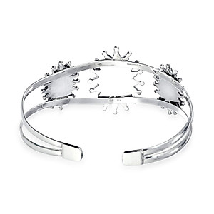 Personalize South Western Navajo Style Orange Red Coral Blue Turquoise Zuni Needlepoint Jewelry Flower Blossom Wide Cuff Bracelet For Women .925 Sterling Silver Customizable