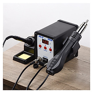 Welder 2 IN 1 750W Soldering Station LCD Digital Display Welding Rework Station For Cell-phone BGA SMD PCB IC Repair Solder Tools (Color : Black)