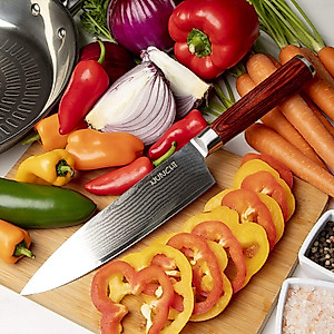 Chef Kitchen Knife - Professional Japanese Damascus 8 inch Blade with VG-10 Stainless Steel, Beautiful Handcrafted 67 layer Ultra Sharp