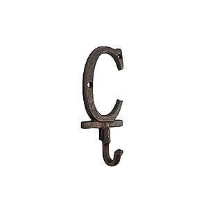 Handcrafted Nautical Decor Rustic Copper Cast Iron Letter C Alphabet Wall Hook 6"