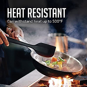 Allyooly Kitchen Utensils Set, Silicone Cooking Utensils Set Premium Quality Non-stick Heat Resistant Kitchen Utensils,Cookware with Stainless Steel Handle (5pcs-GREEN)