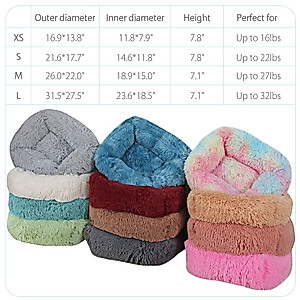 La La Pet® Donut Dog Cat Bed Cozy Cave Pet Bed Burrow Dog Bed Calming Cuddler Self-Warming Pet Bed Soft Plush Pet Cushion Improved Sleep for Cats Small Medium Dogs Green S