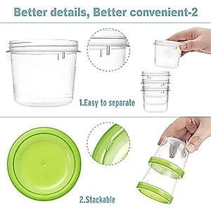 Mosville Baby Food Containers - 12 Sets, 4 OZ Food Grade Plastic Small Containers with Lids, Leakproof and Reusable, Microwave & Dishwasher Safe Freezer Containers for Food……