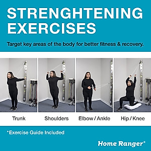 Home Ranger-Premium Shoulder Pulley System - Home Ranger-92, Model 260 - Modified Version with Assisted-grip Handles and Stainless Steel Over-The-Door Bracket Attachment - Easy Set-up, Range of Motion