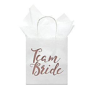 BLUE PANDA Team Bride Gift Bags for Bridesmaid Proposal, Bridal Shower Party Favors (15 Pack)