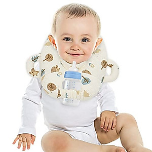 vocheer Baby Bottle Holder, Portable Support Pillow for Newborns, Baby Breastfeeding Pad，Bottle Support Cushion, Leaf