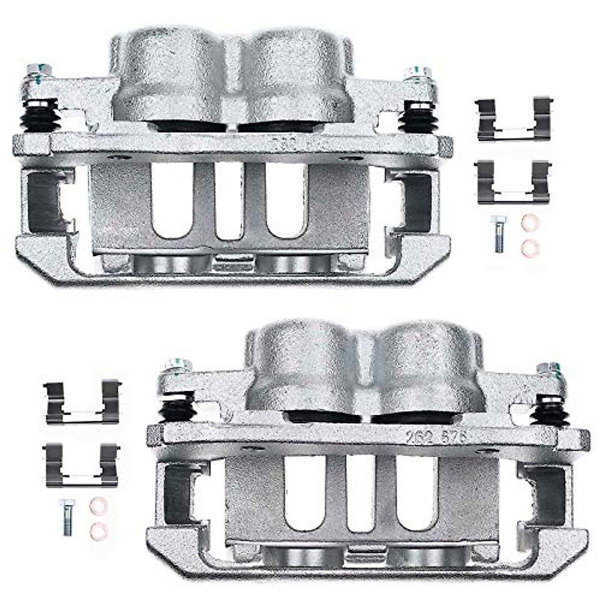 A-Premium Front Disc Brake Caliper Assembly with Bracket Compatible with Select Ford, Lincoln and Mercury Models - Crown Victoria/Town Car/Grand Marquis 2003-11, Marauder 2003-2004, 4.6L, 2-PC Set