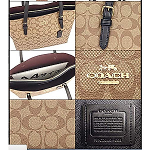 Coach Mollie Tote (Signature Khaki/Black)