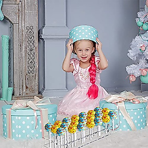 Acrylic Lollipop Holder, 21 Hole Cake Pop Stand Display Cake Pop Holder 100 Pcs Lollipop Sticks 100 Pcs Treat Bags 100 Pcs Twist Ties,Cake Candy Chocolate Making Decoration Supplies for Baby Showers Party Wedding Anniversaries