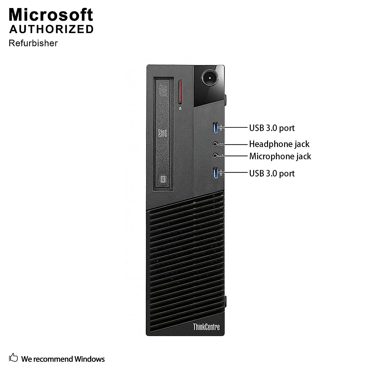 Lenovo ThinkCentre M83 Small Form Business High Performance Desktop Computer PC (Intel Core I5-4570 3.2G,8G RAM DDR3,240GB SSD,DVD-ROM,WIFI, Windows 10 Professional)(Renewed)