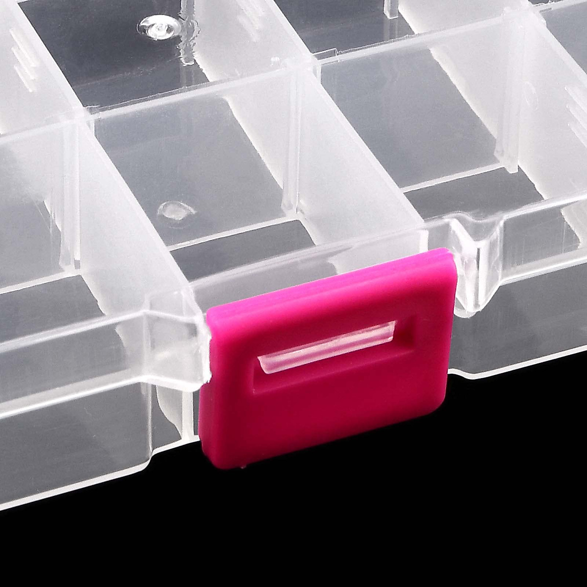 TAICHEUT 32 Pack 10 Grid Plastic Jewelry Organizer Box, 5 x 2.5 Inch Plastic Box with Removable Dividers Clear Divider Storage Box for Beads, Jewelry and DIY Crafts