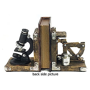 Bellaa 22731 Decorative Bookend Home Decor Scientist Book Ends Support Bookshelves Science Gift Heavy Duty Non Skid Gold 6 Inches