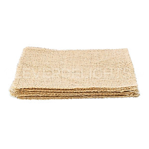 CleverDelights 6" Burlap Squares - 12 Pack - Premium Jute Burlap - Finished Edges
