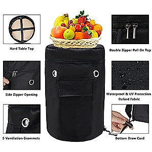 TUYUU Propane Tank Cover,Propane Tank Covers 20LB with Stable Tabletop,RV Propane Tank Cover Gas Tank Cover 2 Pockets 4 Holes.Waterproof Propane Tank Cover for Home & Outdoor.Black