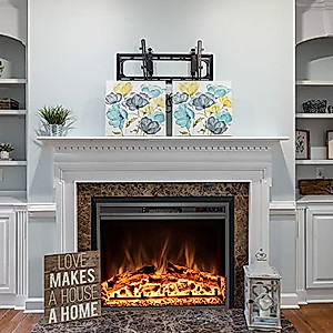 Kentsky Electric Fireplace, 25" Electric Fireplace Inserts, Recessed Fireplace Heater with Remote Control, Adjustable Flame Colors, Timer&Overheating Protection, 750/1500W