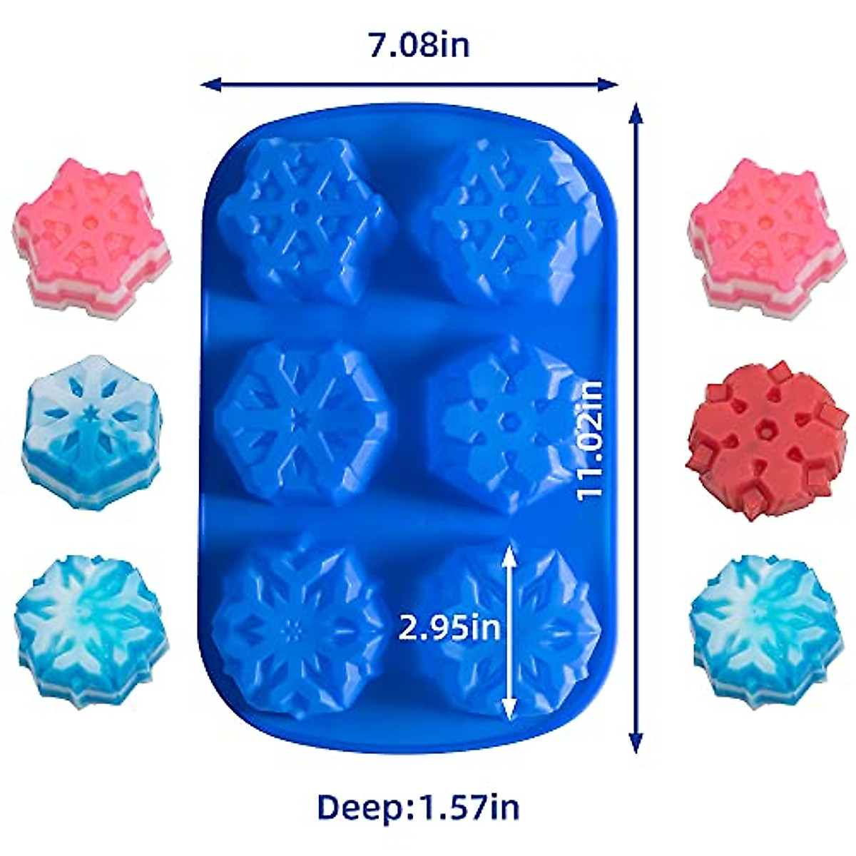 IHOMECOOKER 4PC Silicone Christmas Baking Mold Set Christmas Tree Snowflakes Snowman Cake Mold,bath bombs,Soap Mold Set