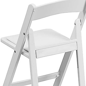 Flash Furniture HERCULES 10 Pack Kids White Resin Folding Event Party Chair with Vinyl Padded Seat