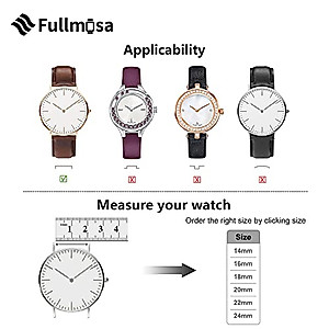 Fullmosa 20mm Leather Watch Band Compatible with Samsung Galaxy Watch 6 40mm 44mm/Galaxy Watch 6 Classic 43mm 47mm,Galaxy Watch 5 40mm 44mm/Pro 45mm,Galaxy Watch 4 40mm 44mm,Dark Blue+Rose Gold Buckle