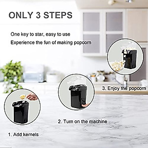 Hot Air Popcorn Popper Maker, Electric Hot Air Popcorn Popper Corn Popcorn Machine for Healthy Oil Free Popcorn