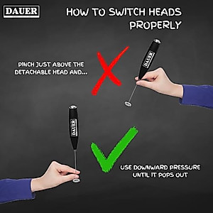 Dairy Maestro - Premium Milk Frother and Whisk for Barista-Quality Beverages. Perfect for Cappuccinos, Lattes, Matcha, Hot Chocolates, Smoothies, Milkshakes, Salad Dressings and Omelettes (Gray)