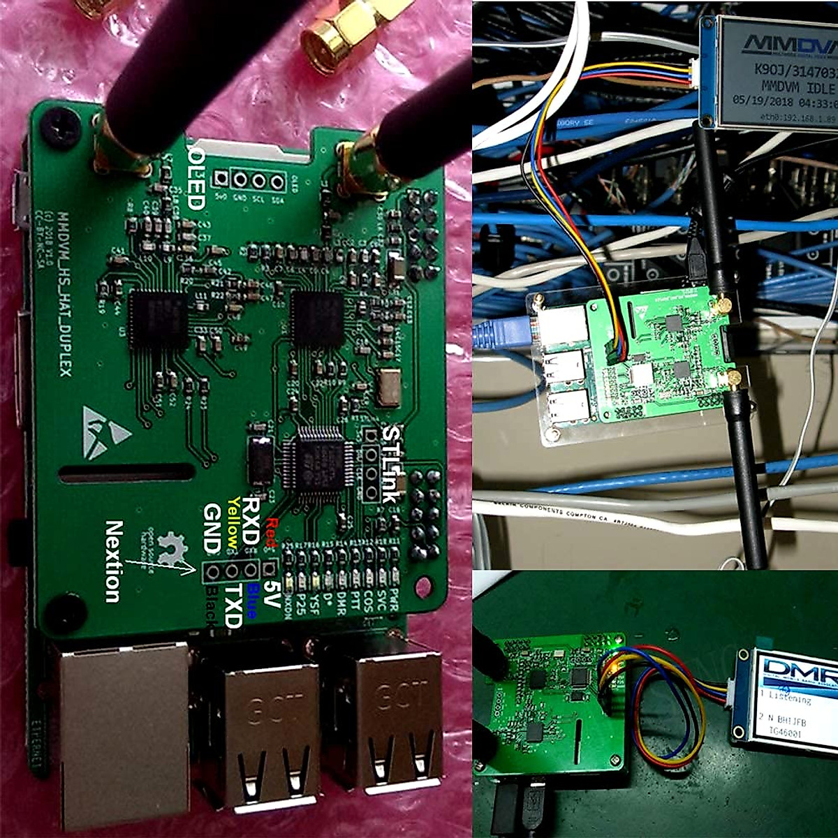 MMDVM Duplex Hotspot Module Dual Hat with 0.96 OLED Display V1.5.2 Support P25 DMR YSF NXDN DMR Slot 1 + Slot 2 for Raspberry pi (Without OLED)