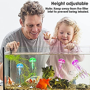 TIESOME Fish Tank Decorations, 4 Pieces Luminous Aquarium Decorations Fake Glowing Jellyfish Artificial Jellyfish Aquarium Fluorescent Silicone Aquarium Decor