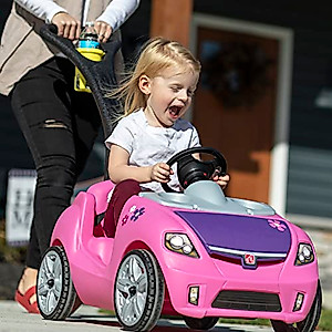 Step2 Whisper Ride II Ride On Push Toy Car, Pink – Ride On Car with Included Seat Belt, Easy Storage and Transport, Makes a Great Stroller Alternative