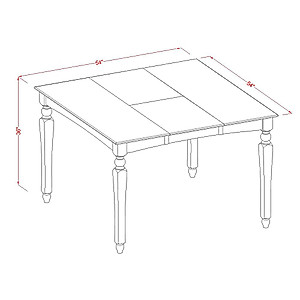 East West Furniture CHEL9-MAH-W 9 Piece Counter Height Dining Table Set Includes a Square Kitchen Table with Butterfly Leaf and 8 Dining Chairs, 54x54 Inch, Mahogany
