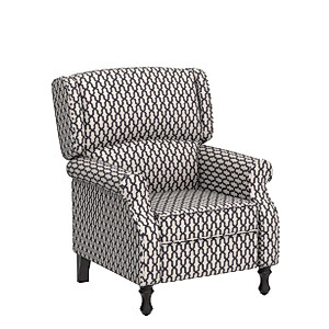 Rosevera Kelly Victoria Padded Push Back Recliner Chair for Living Room and Bedroom, Navy Blue