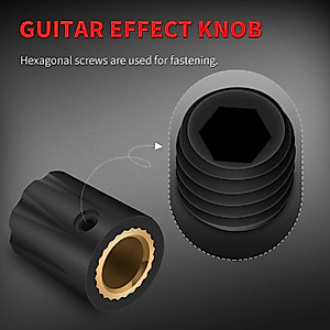 DaierTek 10pcs Black Davies 1900h Clone Guitar Effect Pedal knob 1/4 Shaft Set Screw for Amplifier amp boss Volume Control