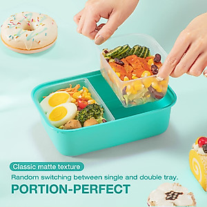 Glotoch Meal Prep Containers Reusable,38OZ 1or2 Compartment To Go Containers, Double Use as Divided Plastic Food Prep Containers with Lids for Lunch, Microwave&Freezer Safe, BPA-Free,30 Packs, Teal