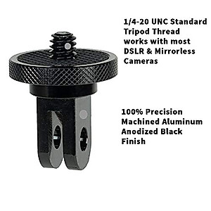 Camera Mount Adapter for GoPro 11/10/9/MAX& Insta360 X3/X2/X/RS/R Ecosystem - ¼-20 Conversion Adapter for GoPro/Insta360 Mounting System- Full 100% CNC Aluminum Metal to Any GoPro/Insta360 Mount Acc