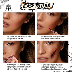 Halloween SFX Makeup Kit Scary Face Special Effects Makeup Kit Fake Blood Spray, Coagulated Blood Gel